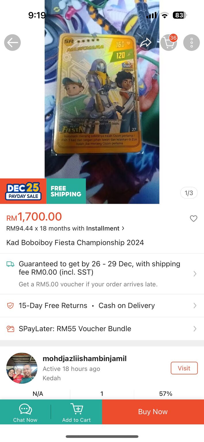 Kad BoBoiboy Edisi Khas Dijual Setinggi RM1,700, Siap Boleh Bayar ...